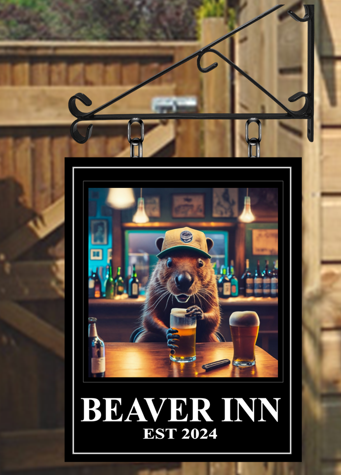 Beaver Inn Personalised Swinging Bar Sign – BarSigns UK