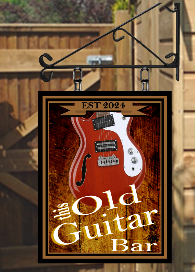 This Old Guitar Bar Personalised Swinging Bar Sign – BarSigns UK