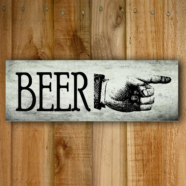 Beer Finger wall mounted signs customised heavy duty metal 40cm x 12cm ...