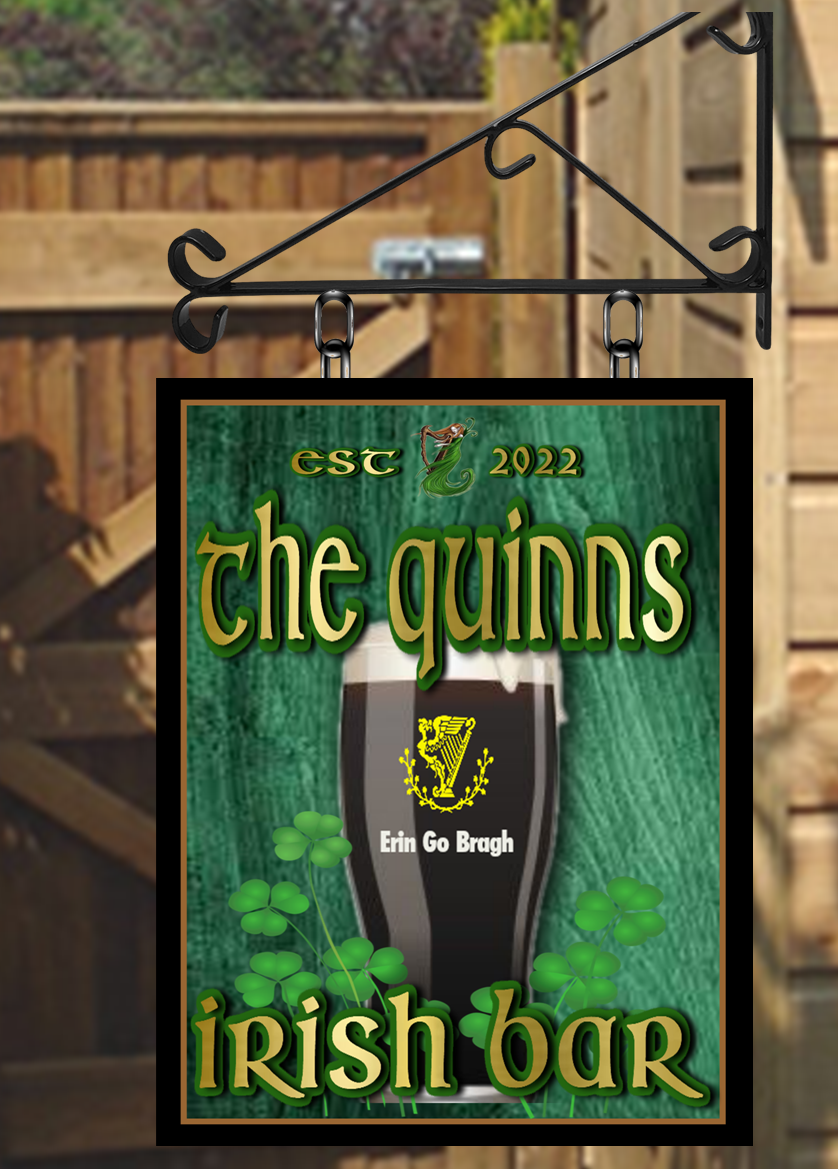 Irish Stout style Personalized Swinging Pub Bar Sign | BarSigns ...