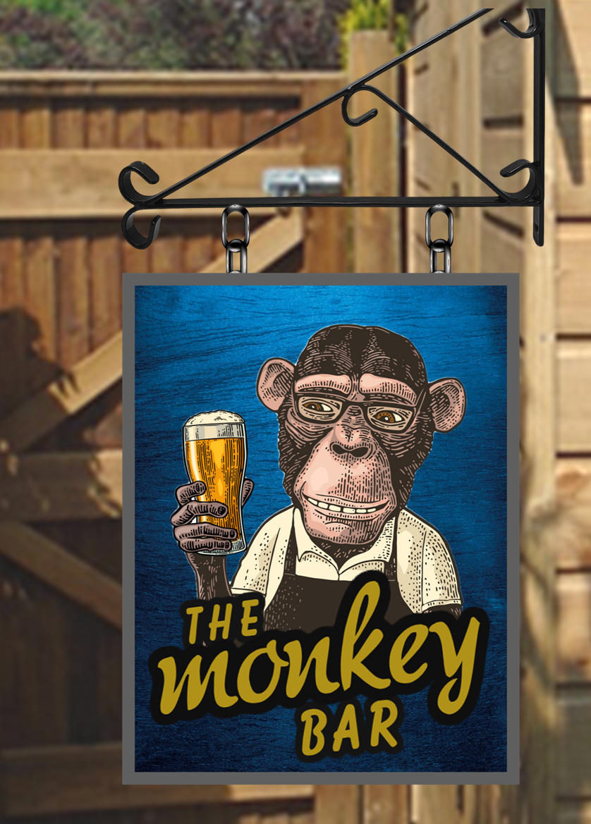 The Monkey Bar Personalised Swinging Custom made – BarSigns UK