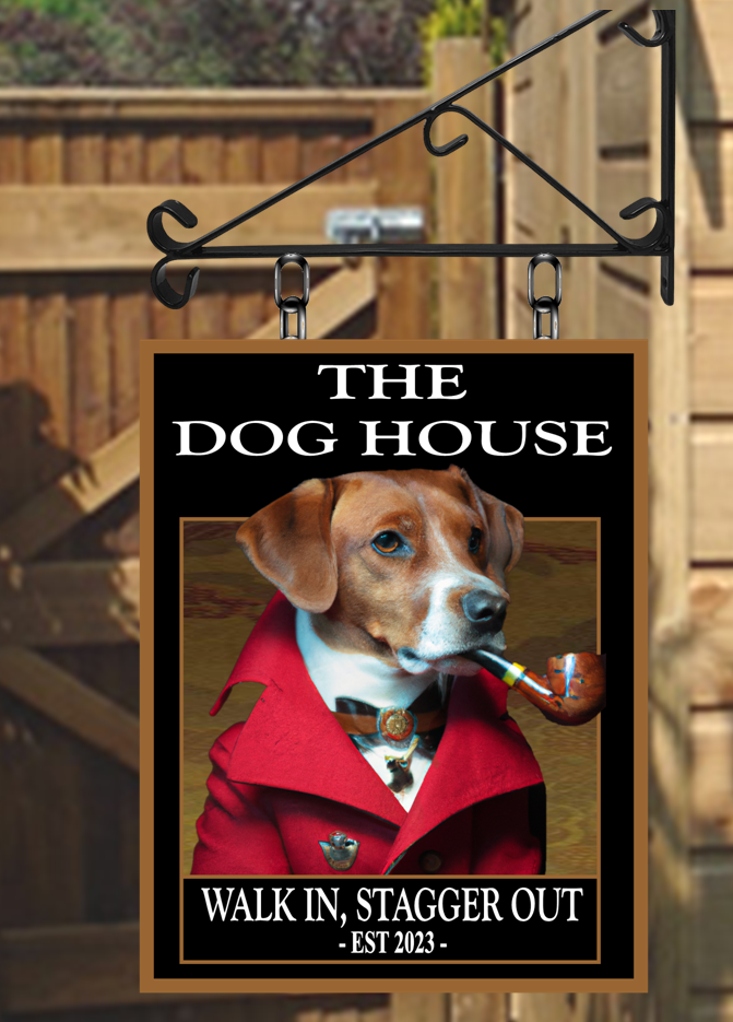 The Dapper Dog House Personalised Swinging Bar Sign – BarSigns UK