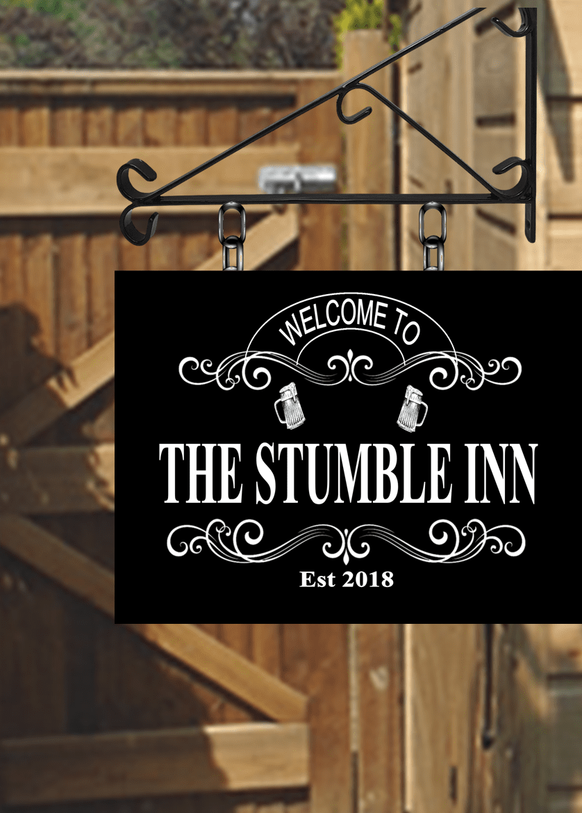 Ornate Personalised Swinging Custom made Hanging – BarSigns UK