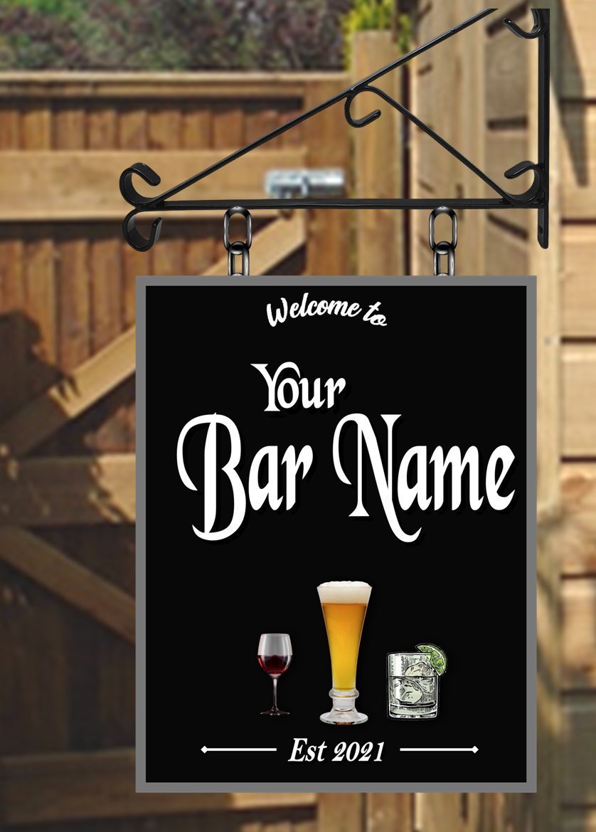 Personalised Custom made Hanging Bar Sign Various – BarSigns UK