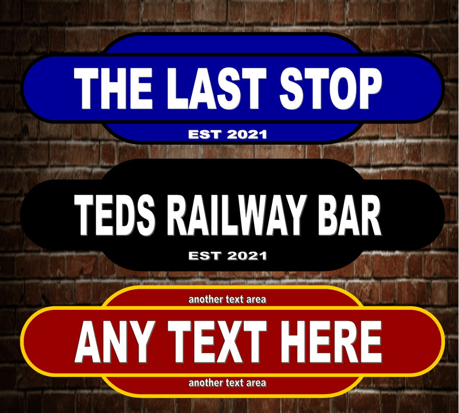 Personalised Railway Totem metal signs – BarSigns UK