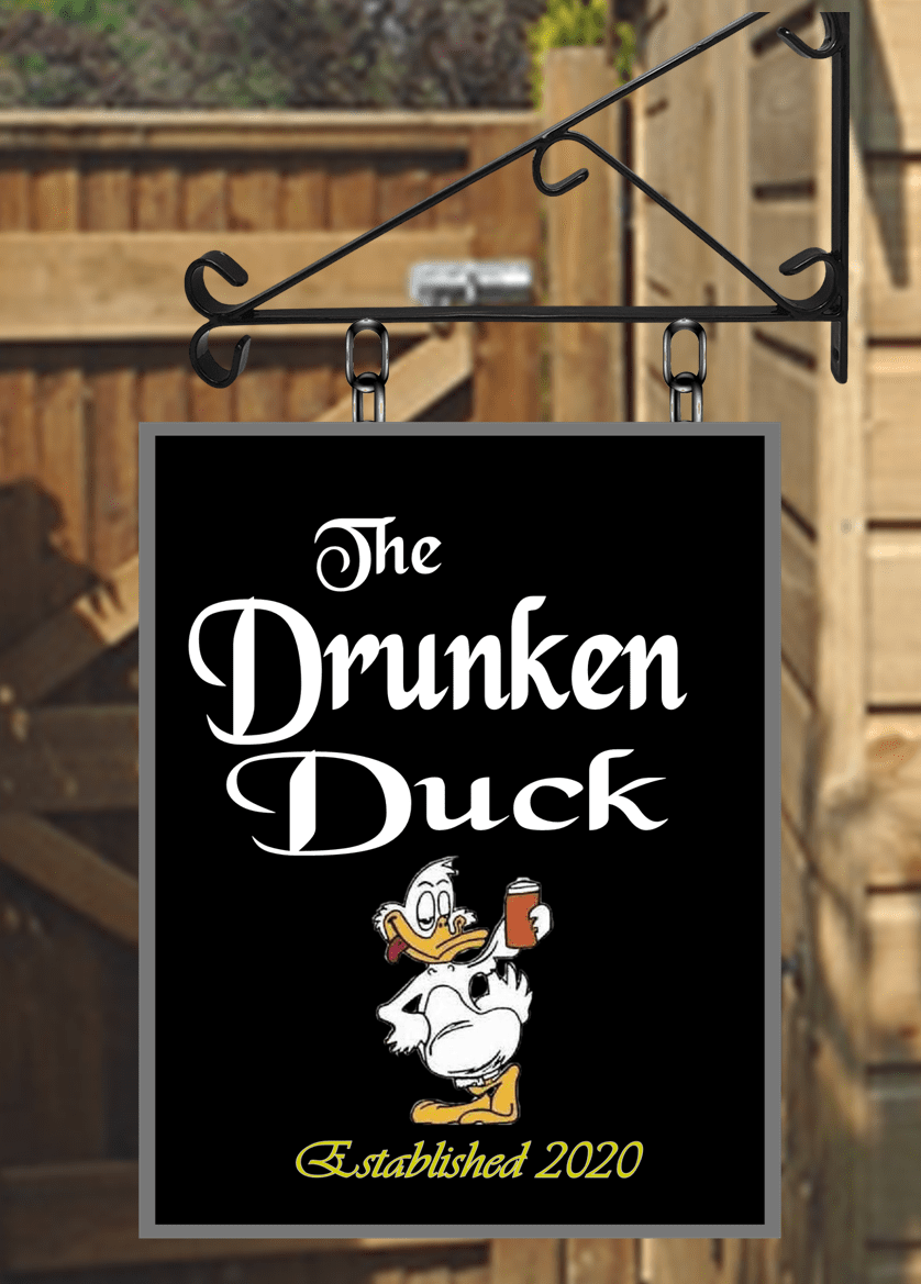 The Drunken Duck Personalised Swinging Custom made – BarSigns UK