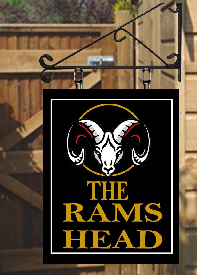 The Rams Head Personalised Swinging Custom made – BarSigns UK